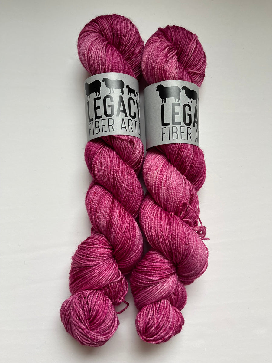 Raspberry Sorbet Speckled Steel Toes – Legacy Fiber Artz
